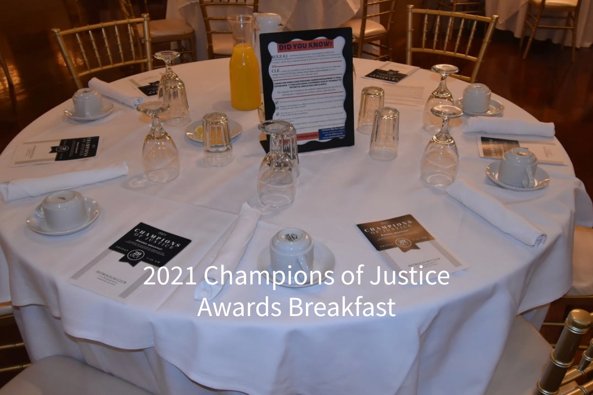2021 Champions of Justice Awards Breakfast